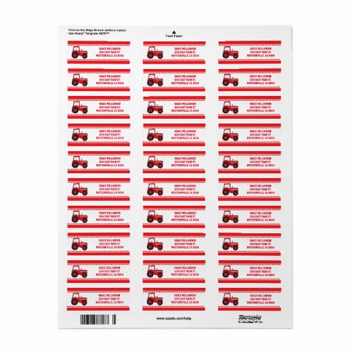 Red Tractor Return Address Labels | Zazzle