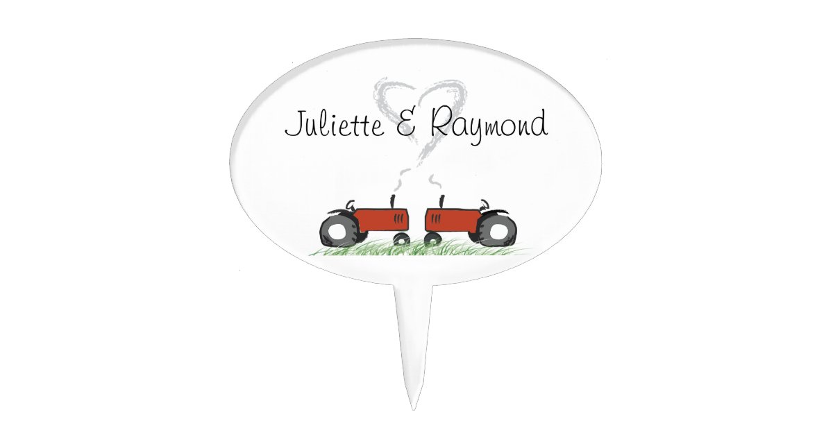 Red Tractor Wedding Cake Topper | Zazzle