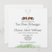 Red Tractor Wedding Invitation | Zazzle