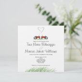 Red Tractor Wedding Invitation | Zazzle