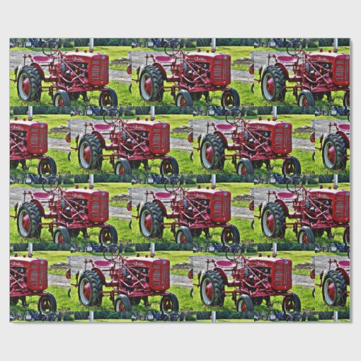 Red Tractor Wrapping Paper | Zazzle