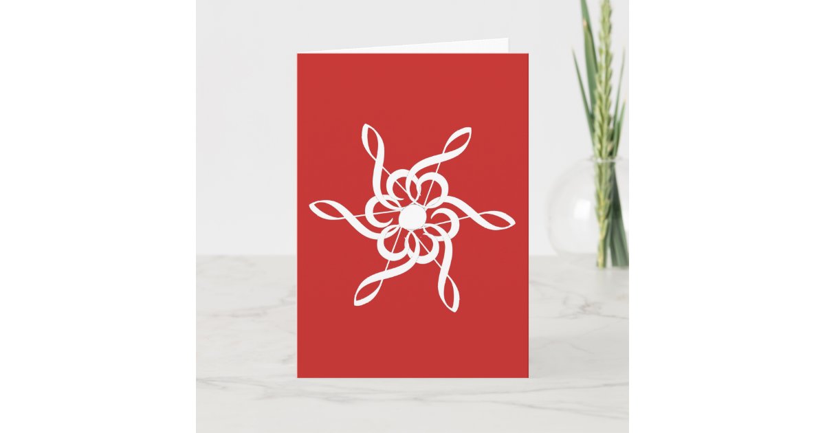 Red Treble Clef Snowflake Musical Blank Card | Zazzle