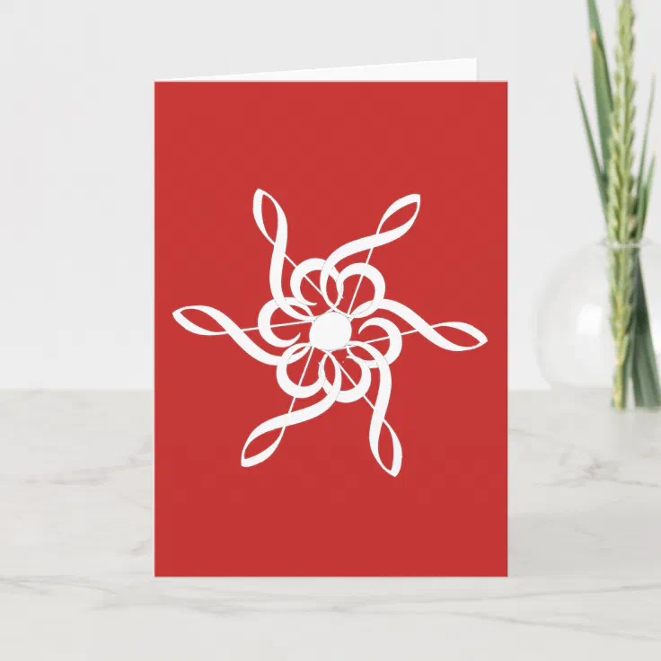 Red Treble Clef Snowflake Musical Blank Card | Zazzle