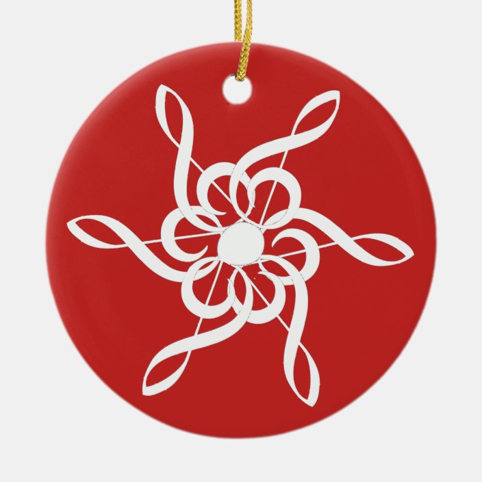 Red Treble Clef Snowflake Musical Ornament | Zazzle.com