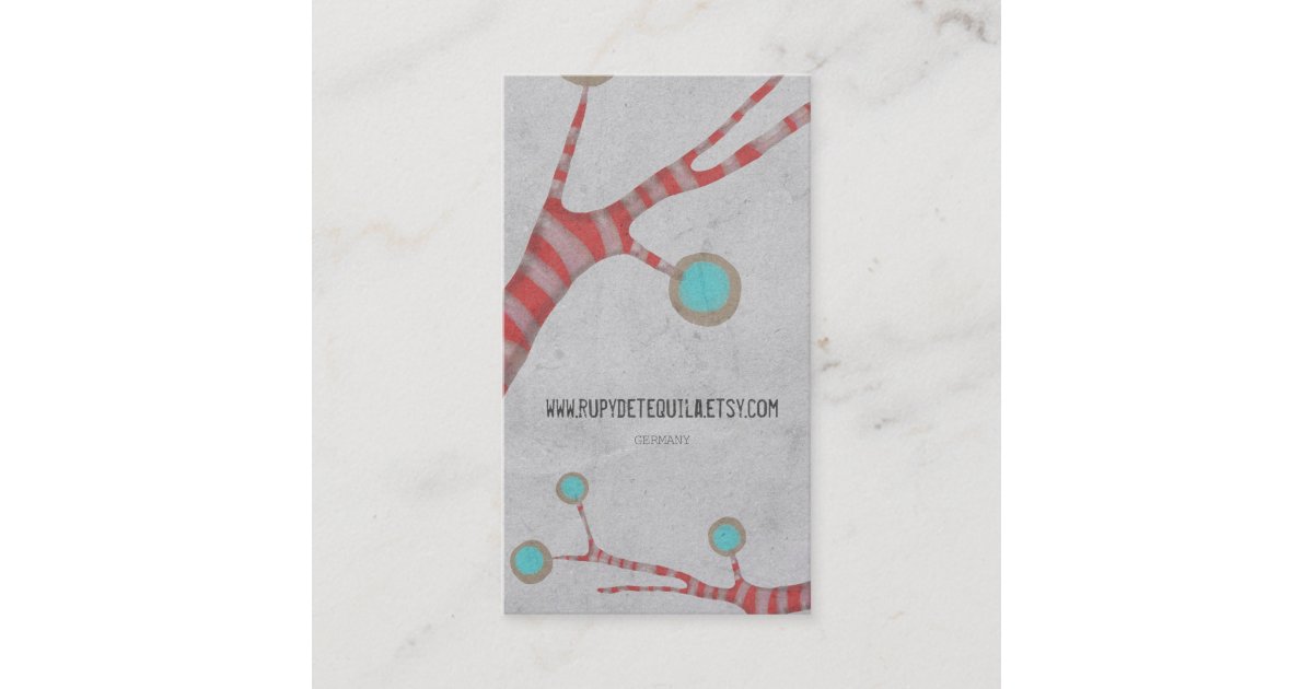 Red Tree distressed handmade business card | Zazzle