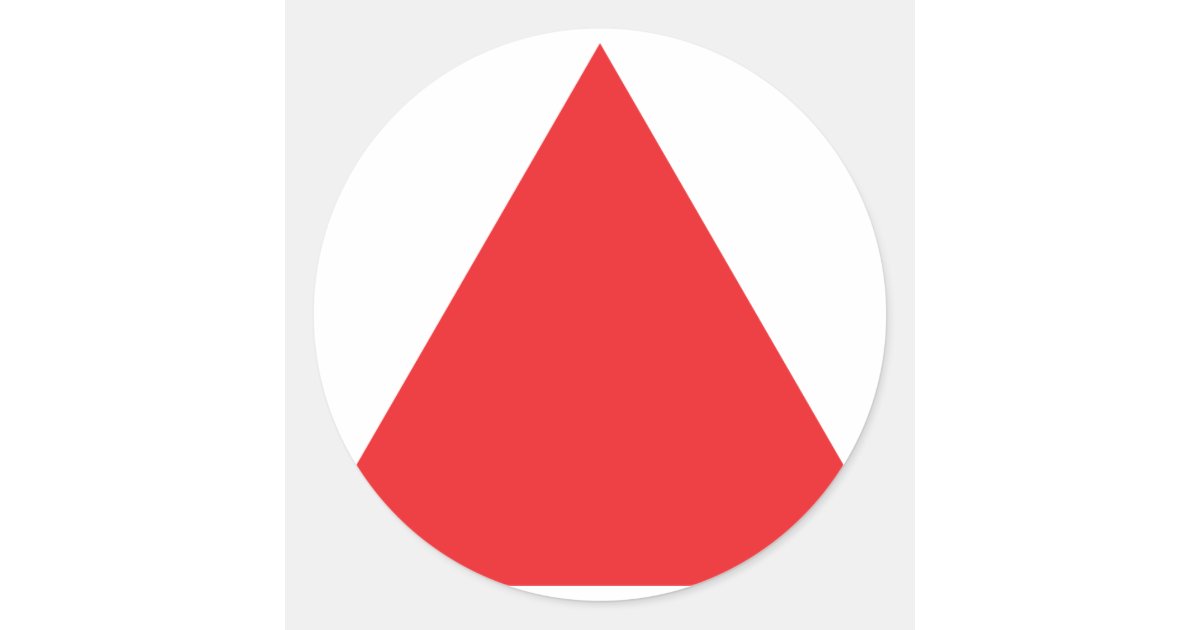 red triangle icon classic round sticker | Zazzle