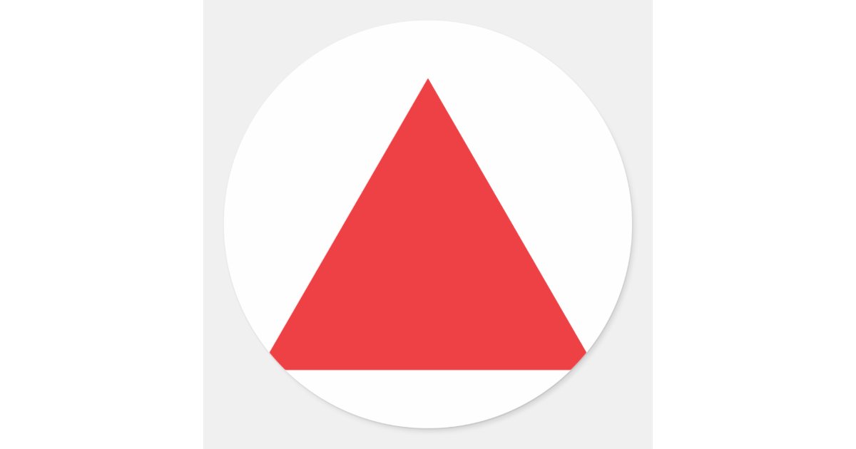 red triangle icon classic round sticker | Zazzle