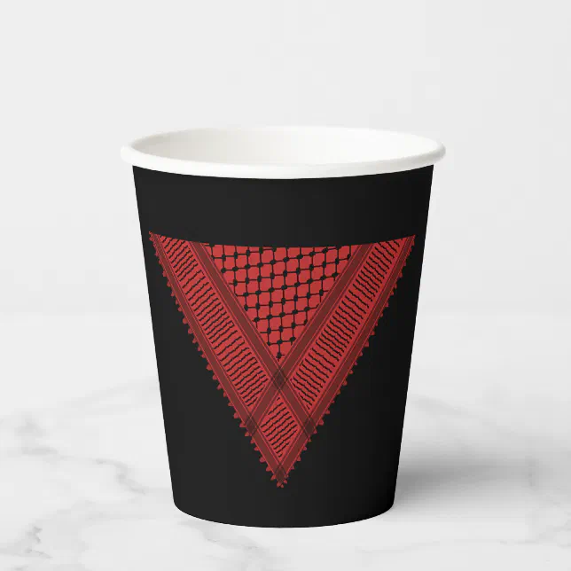 red triangle Keffiyeh Palestine resistance symbol Paper Cups | Zazzle