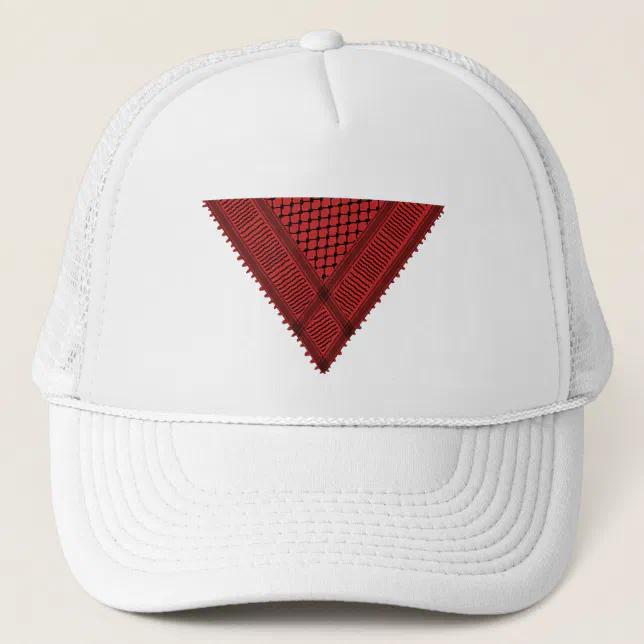red triangle Keffiyeh Palestine resistance symbol Trucker Hat | Zazzle