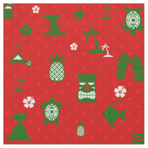 tiki red fabric | Zazzle