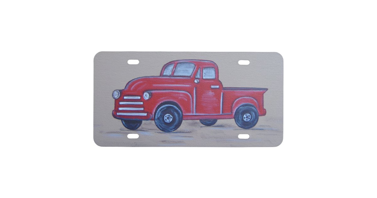 Red Truck License Plate | Zazzle