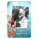 Red & Turquoise Poppy Wedding Photo Magnet | Zazzle