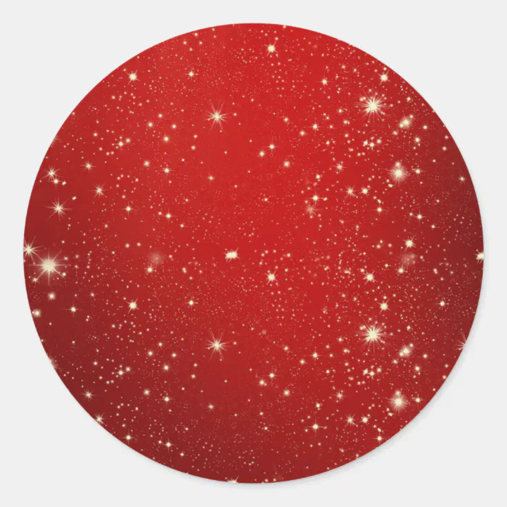 Red twinkle background. classic round sticker | Zazzle