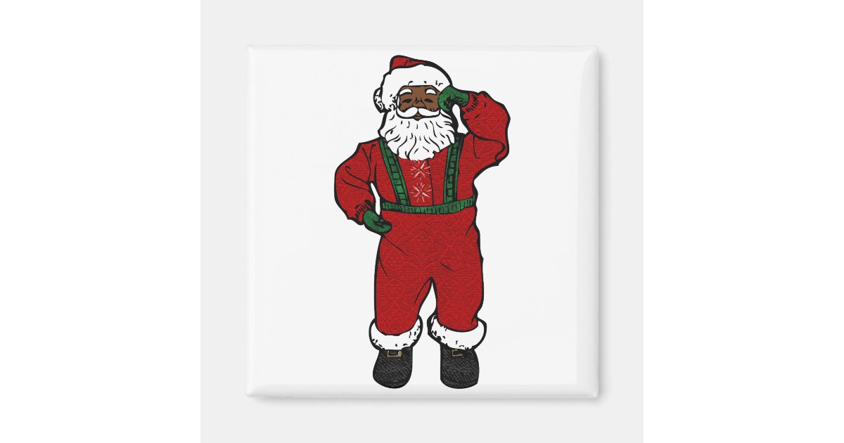red velvet black santa magnet | Zazzle