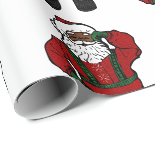 red velvet black santa wrapping paper | Zazzle