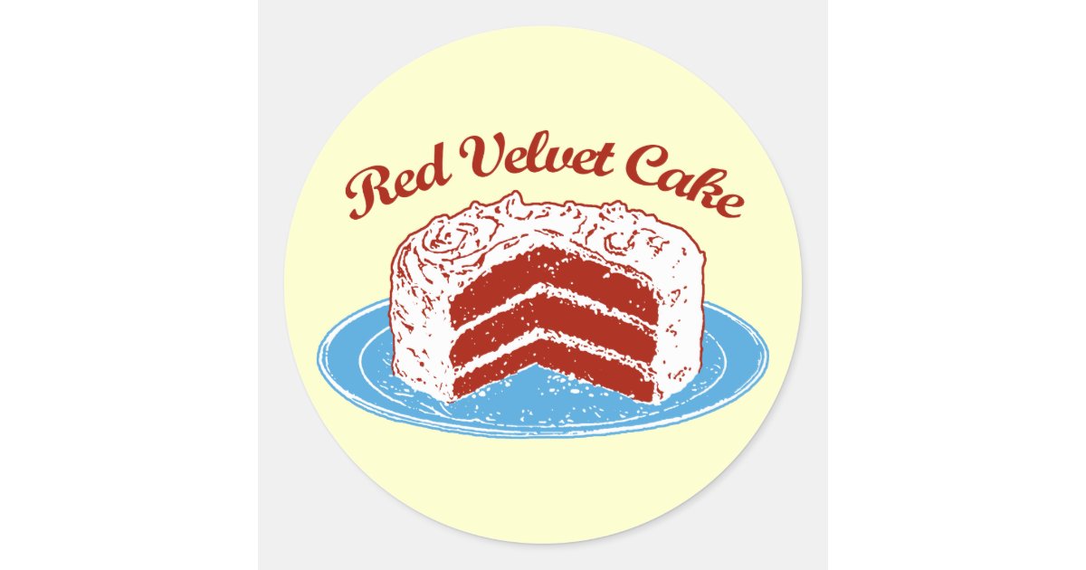 Red Velvet Cake Classic Round Sticker | Zazzle