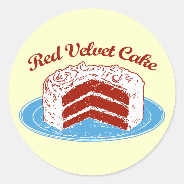 Red Velvet Cake Classic Round Sticker | Zazzle