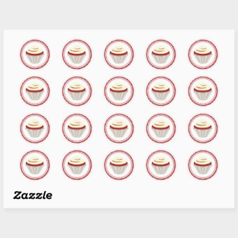 Red Velvet Cupcake Envelope Seal Sticker | Zazzle