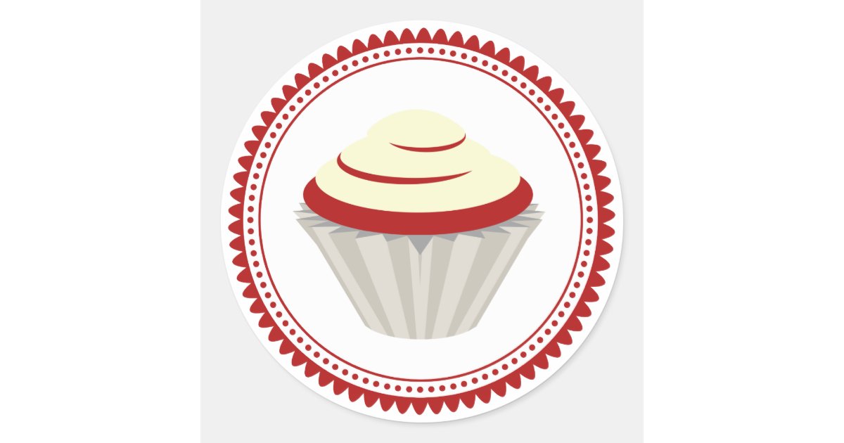 Red Velvet Cupcake Envelope Seal Sticker | Zazzle