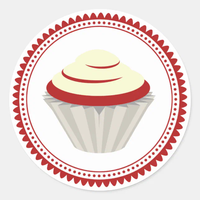 Red Velvet Cupcake Envelope Seal Sticker | Zazzle
