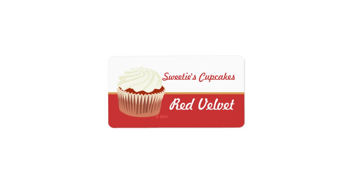 Red Velvet Cupcake Labels | Zazzle