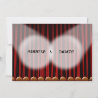 Red Velvet Curtain Stage Wedding Invitation | Zazzle