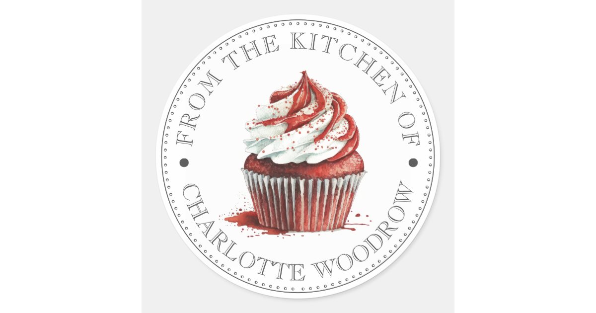 Red Velvet Frosted Cupcake Classic Round Sticker | Zazzle
