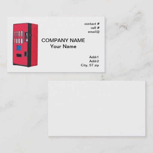 red vending machine business card | Zazzle