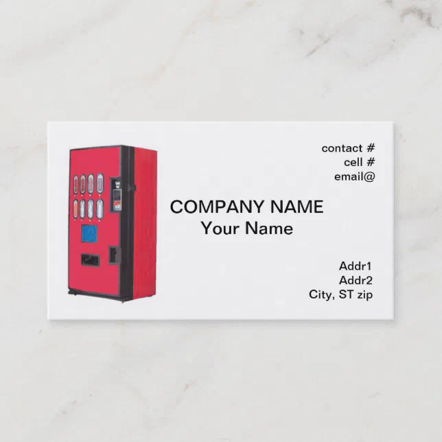 red vending machine business card | Zazzle