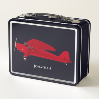 Red Vintage Airplane Lunchboxes Lunch Boxes | Zazzle