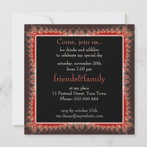 Red Vintage Bohemian Birthday Party Invitation | Zazzle