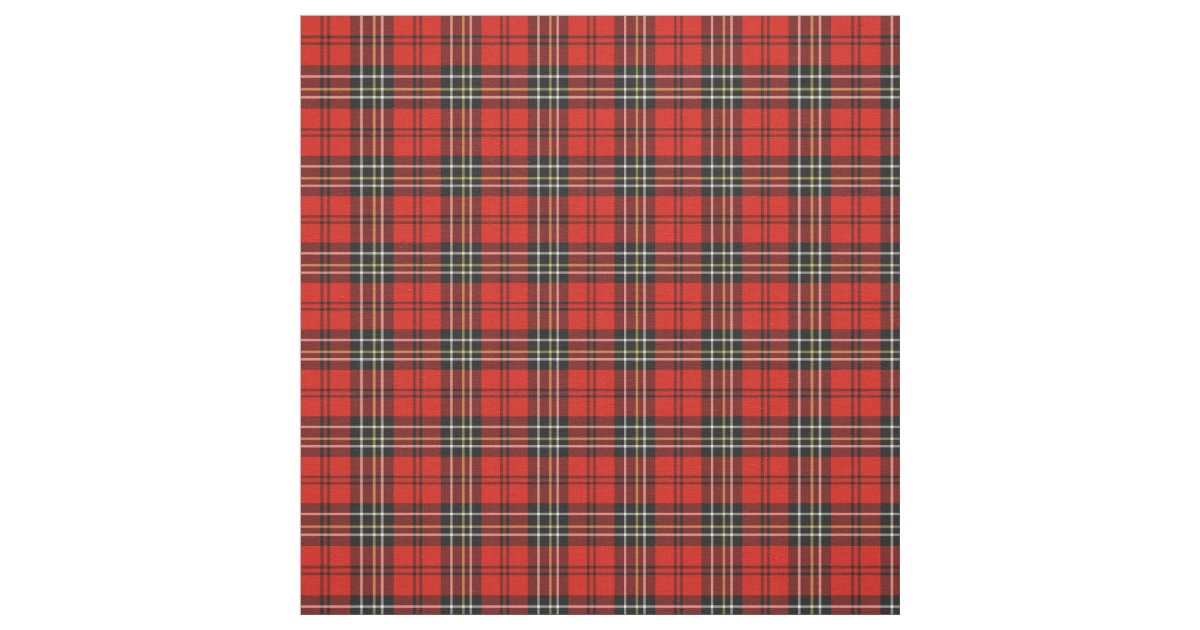 Red Vintage Plaid Fabric | Zazzle