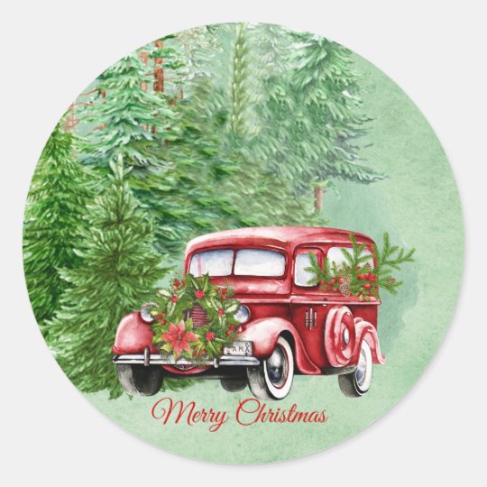 Red Vintage Truck Sticker | Zazzle.com