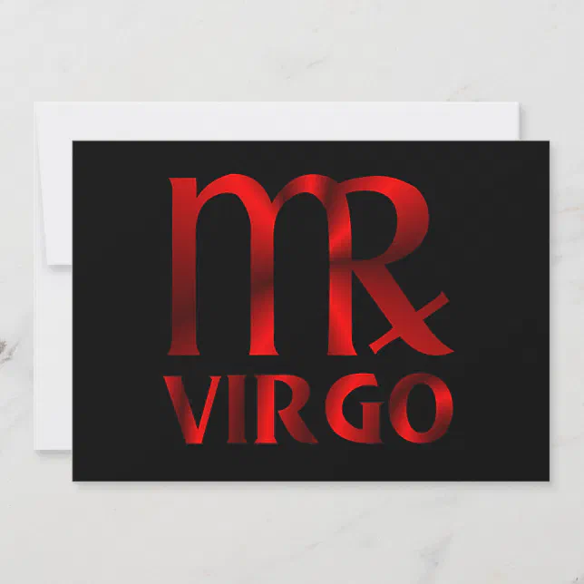Red Virgo Horoscope Symbol Invitation | Zazzle