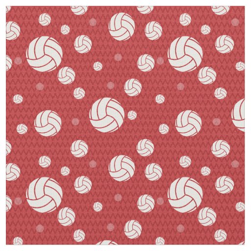 Red Volleyball Chevron Patterned Fabric | Zazzle