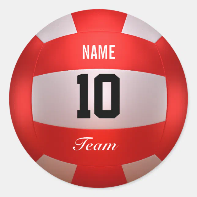Red Volleyball Classic Round Sticker | Zazzle