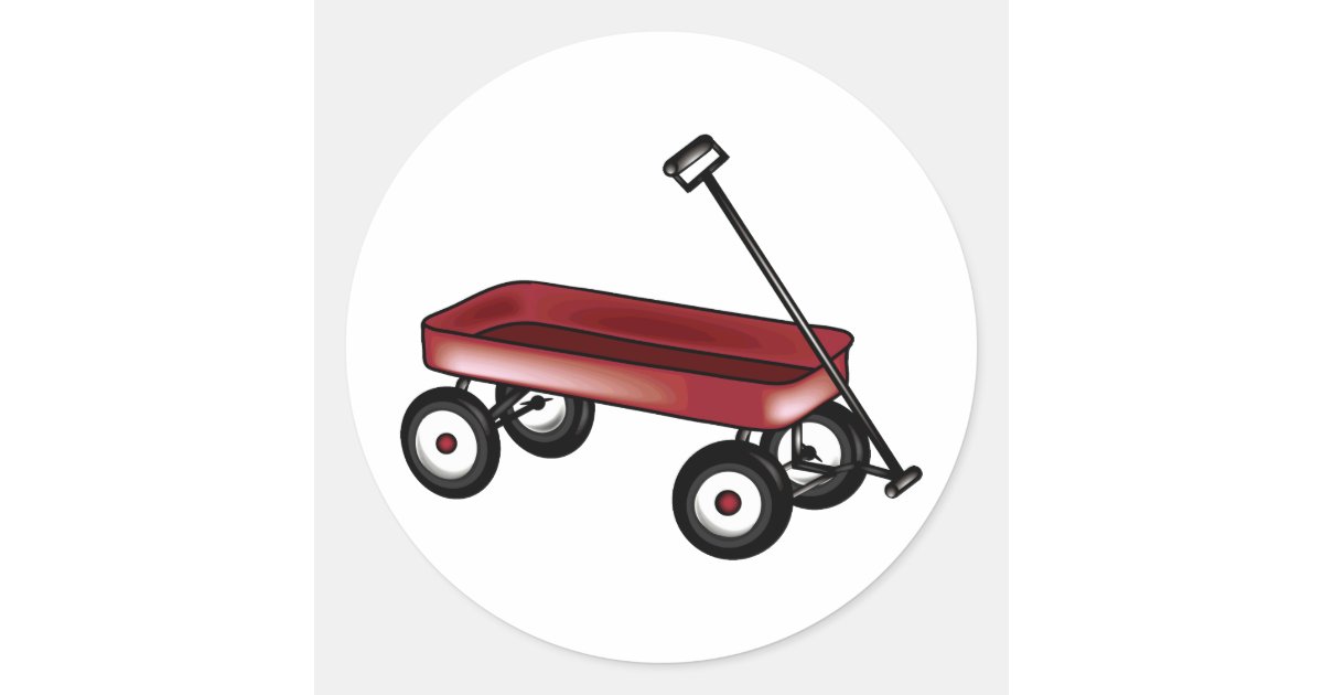 Red Wagon Classic Round Sticker | Zazzle