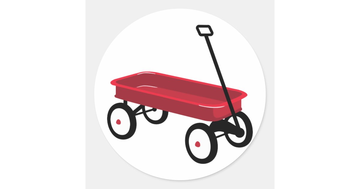 Red Wagon Classic Round Sticker | Zazzle