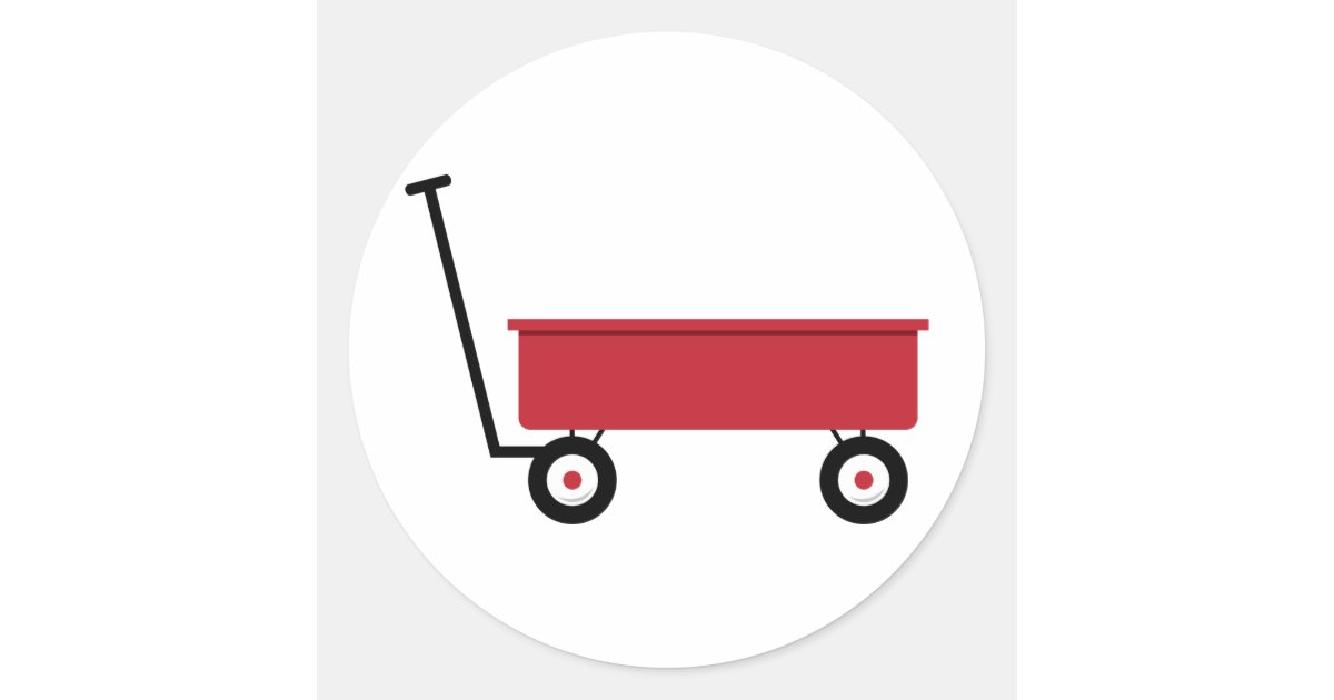 Red Wagon Classic Round Sticker | Zazzle