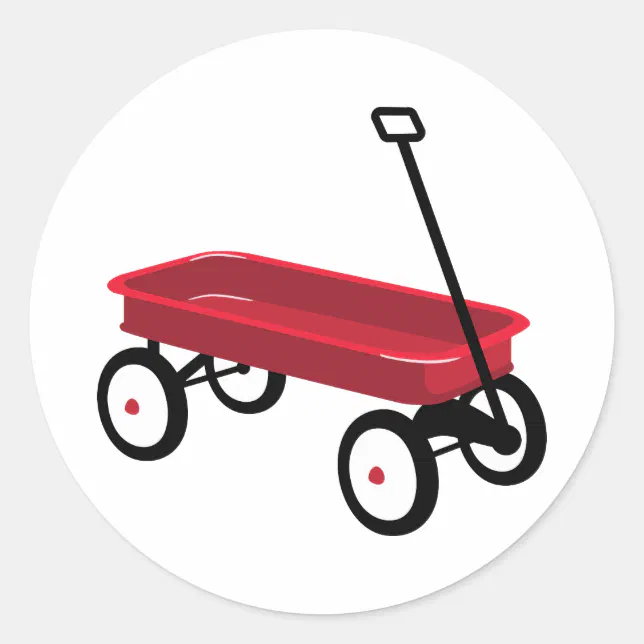 Red Wagon Classic Round Sticker | Zazzle