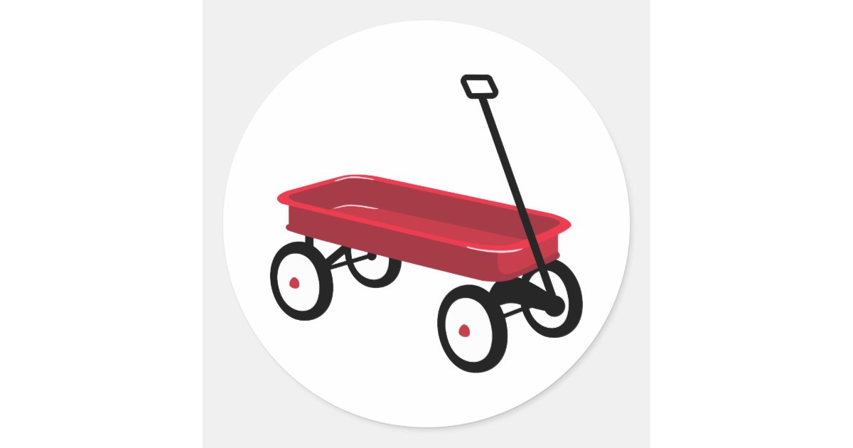 Red Wagon Classic Round Sticker | Zazzle