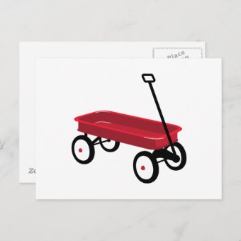 Red Wagon Postcard | Zazzle