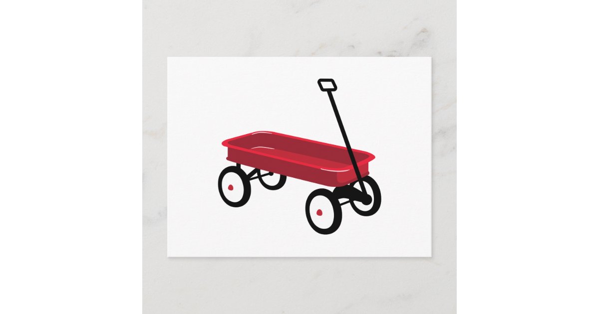 Red Wagon Postcard | Zazzle
