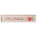 Red Watercolor Apple Personalized Teacher Desk Name Plate | Zazzle