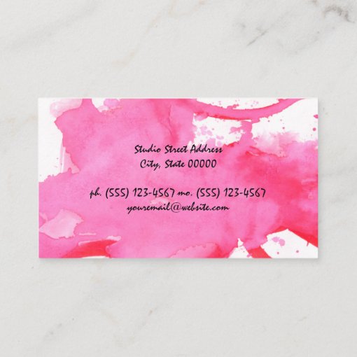 Red Watercolor Paint Business Card | Zazzle