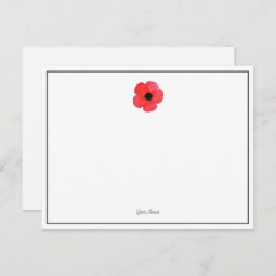 Red Watercolor Poppy Note Card | Zazzle