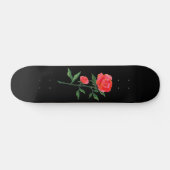 Red Watercolor Rose on Black Skateboard | Zazzle