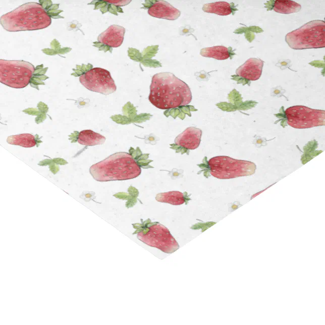Red Watercolor Strawberries Tissue Paper | Zazzle