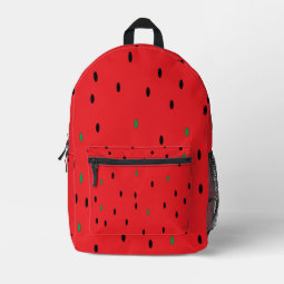 Red Watermelon Background Printed Backpack | Zazzle