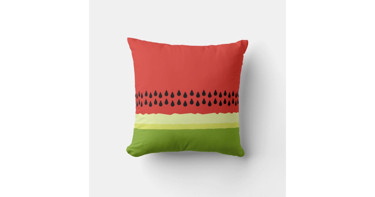 Red Watermelon Slice Throw Pillow | Zazzle